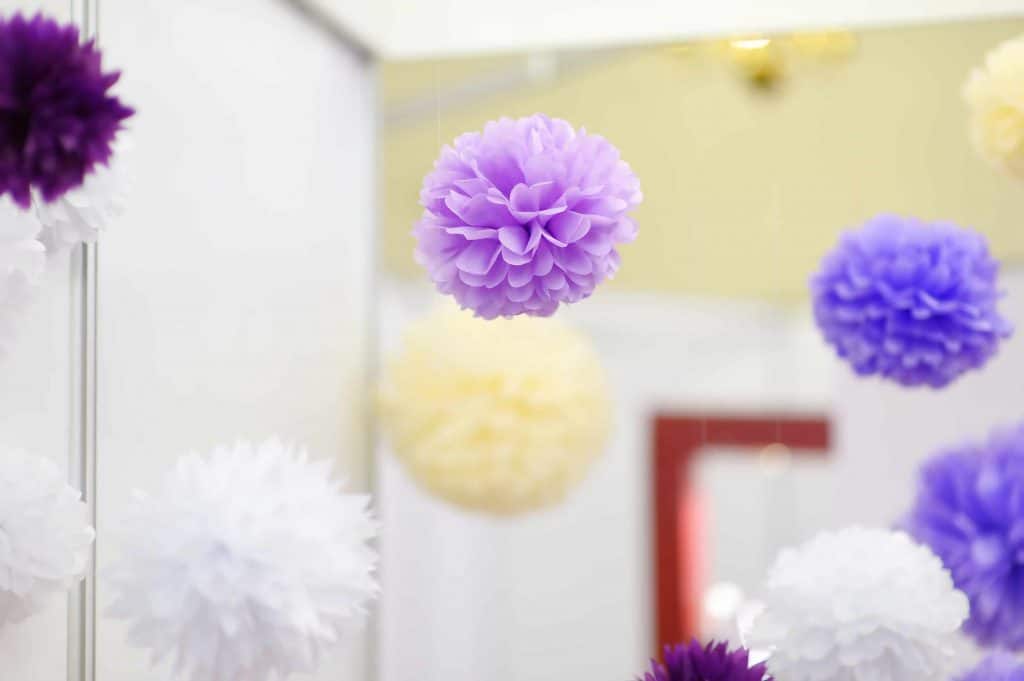 DIY Tissue Paper Poms - Jones Paint and Glass
